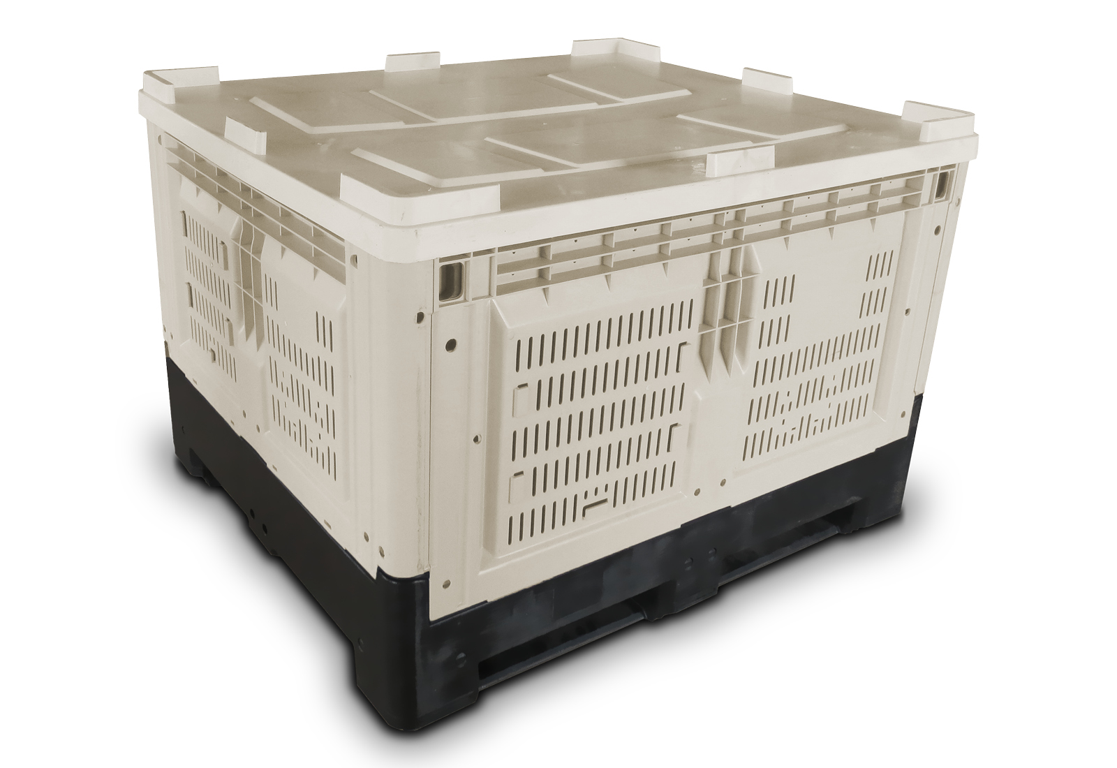 Opvouwbare palletbox PB1200-4 met deksel PBD1200, 1.200 mm x 1.000 mm x ...