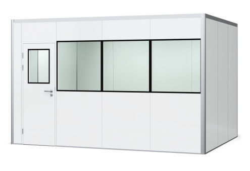 Systeemkantoor PREFAB-12, 4 raam, 1 deur (9 muur panelen, 4 ...